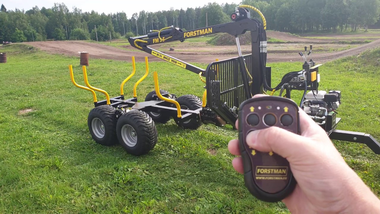 Forstman 4WD FT25 trailer with FM35 crane - YouTube