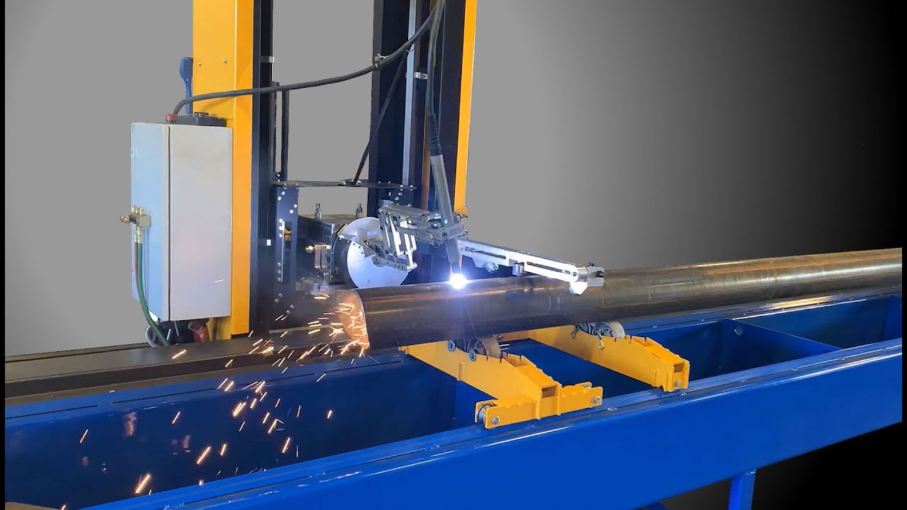 W-Eco Series Pipe Cutting Machine making Joints and Saddle Cuts - YouTube