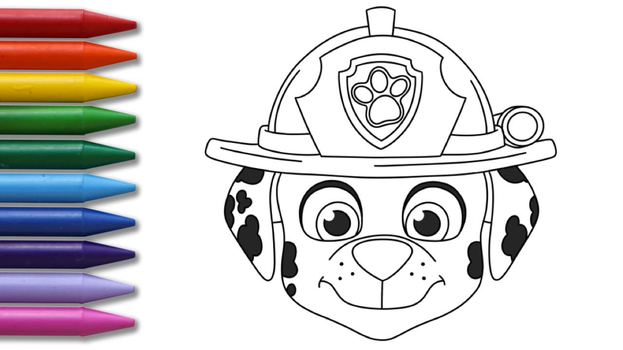 How to draw Paw Patrol Marshall for kids -EasyDrawColor - Drawing ...