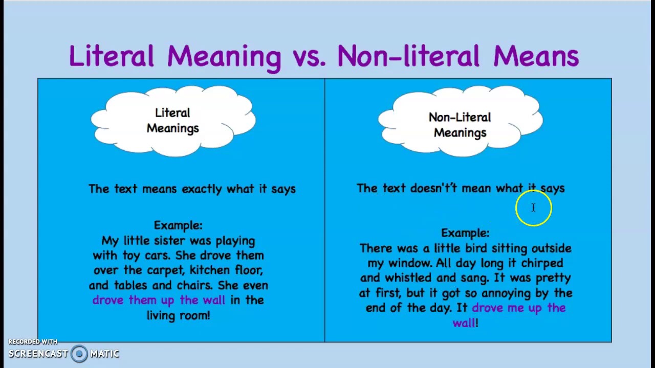 Literal And Nonliteral Language Learning Video YouTube