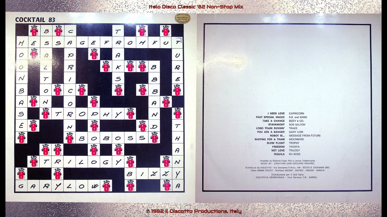 COCKTAIL 83 🍸 CLASSIC '82 ITALO DISCO (1982) Non-Stop Jonathan "Jean ...