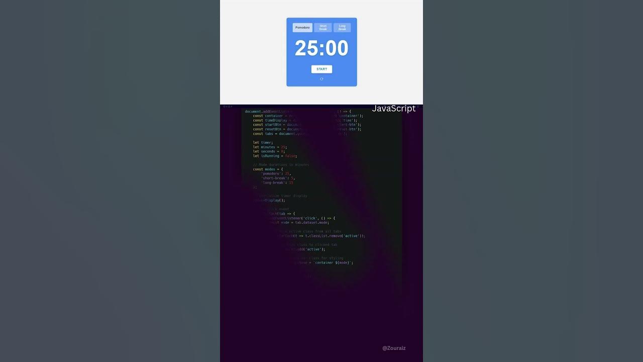 Pomodoro Timer How To Make Pomodoro Timer Html Css Javascript Coding