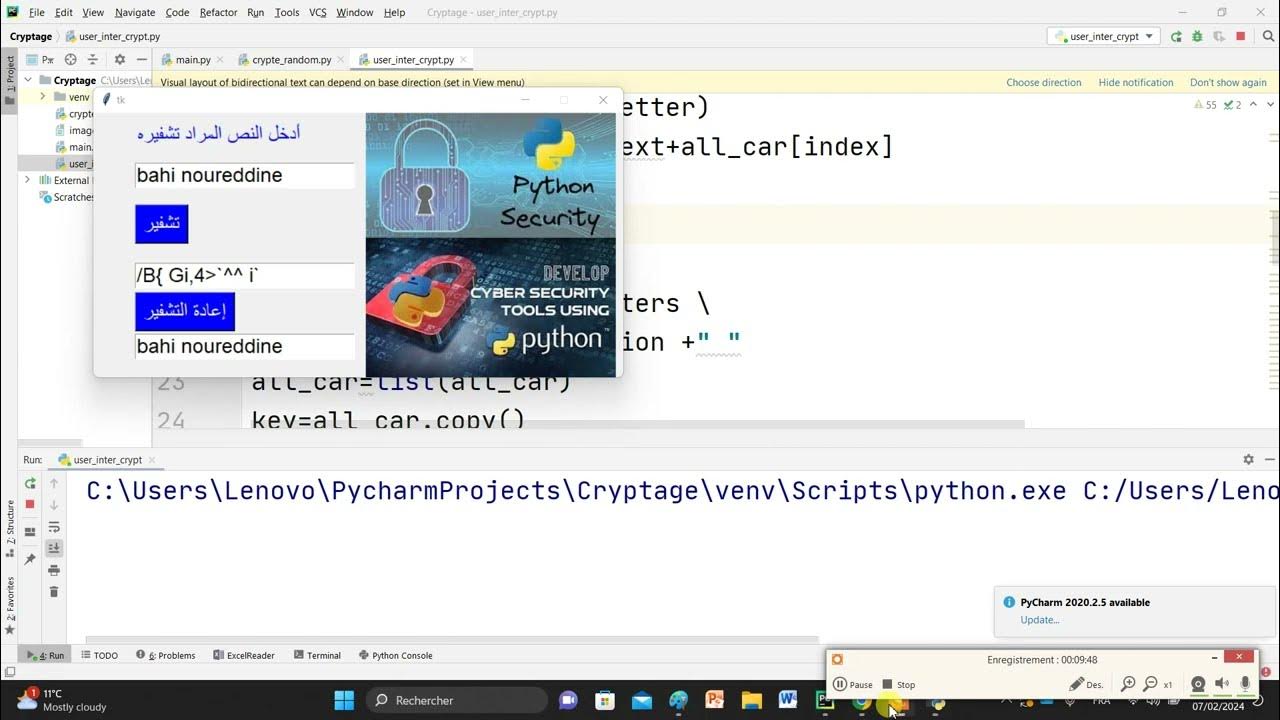 6 Develop Cyber Security Tools Using Python Encryptecipher شرح الحماية والهاكرز بلغة بايثون