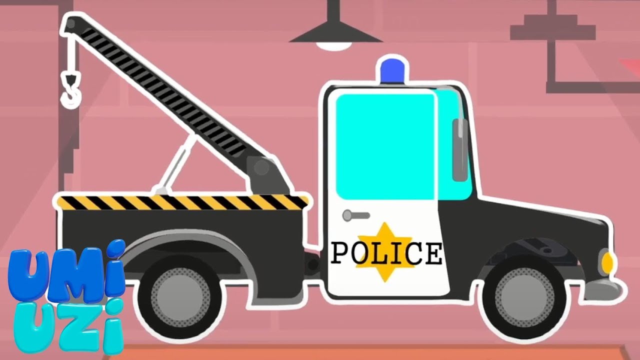 Make Over Police Tow Truck, Umi Uzi Car Garage Fun Videos for Toddlers ...
