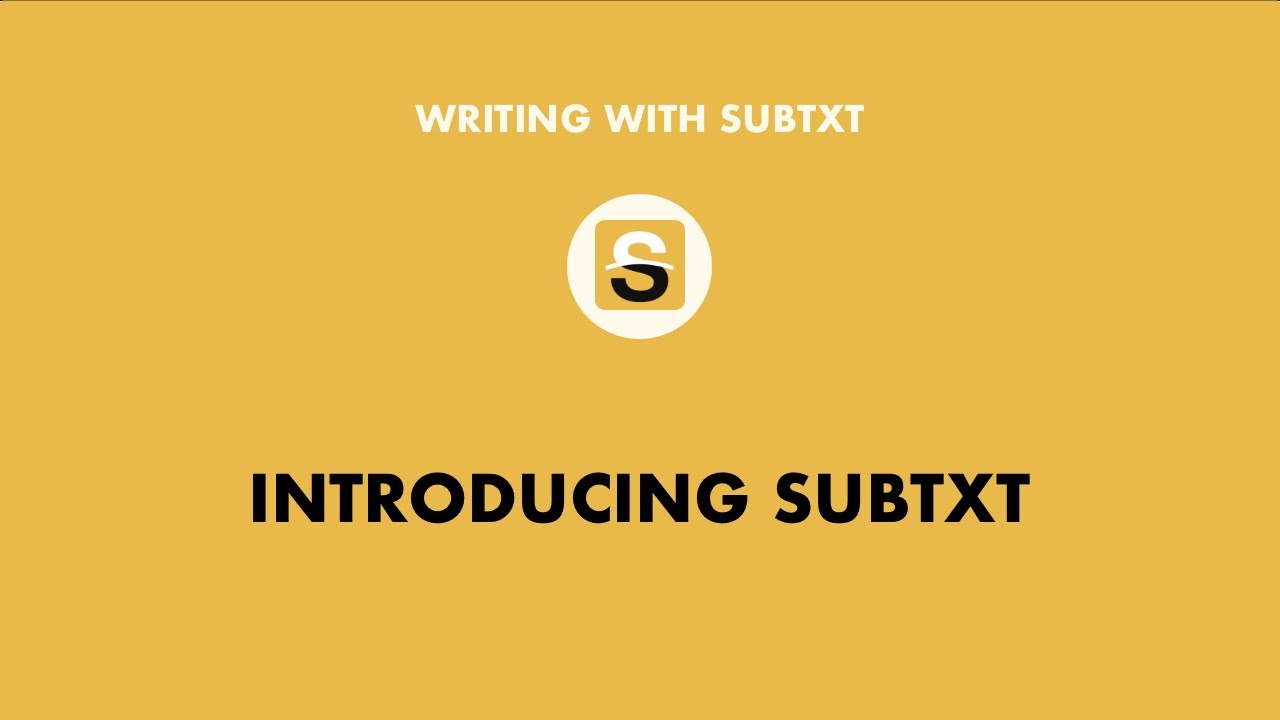 Introducing Subtxt - YouTube