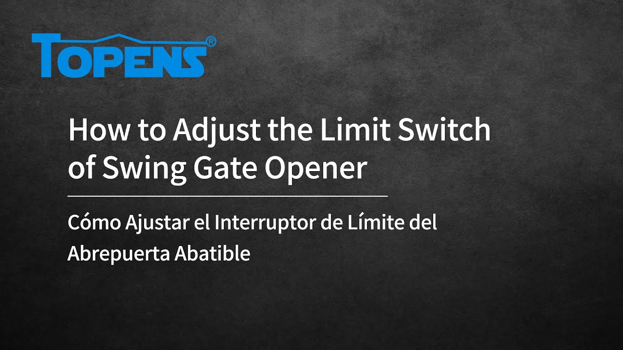 How to Adjust the Limit Switch of Swing Gate Opener - YouTube