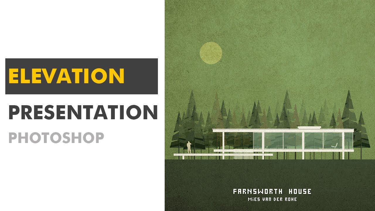 ELEVATION PRESENTATION ARCHITECTURE / Farnsworth House - YouTube