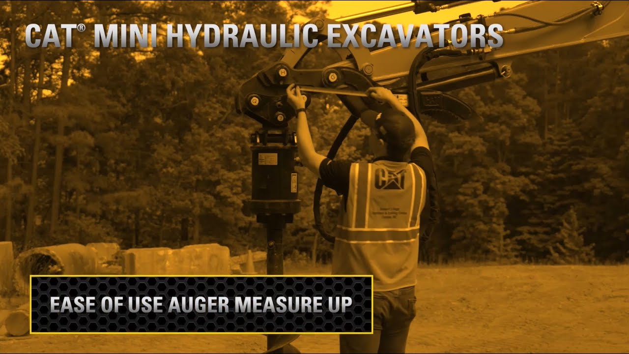 Cat® Mini Excavator Auger Measure Up for Ease of Use Technology - YouTube