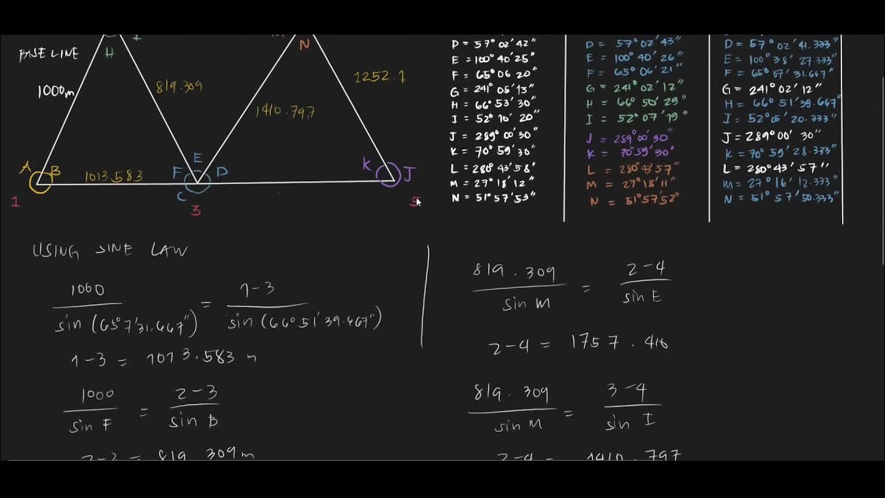 Chain of Triangles Adjustment with Check Base - YouTube