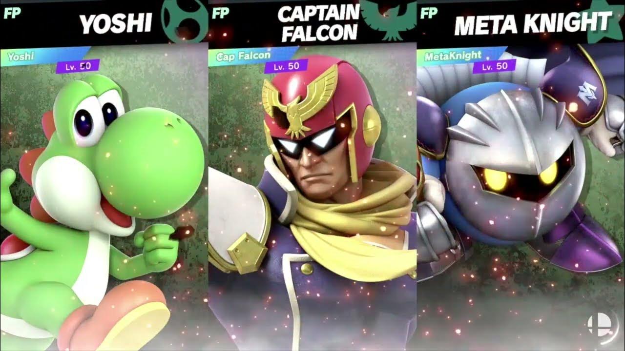 Super Smash Bros Ultimate Amiibo Fights – 11pm Finals Yoshi vs Captain Falcon vs Meta Knight ...