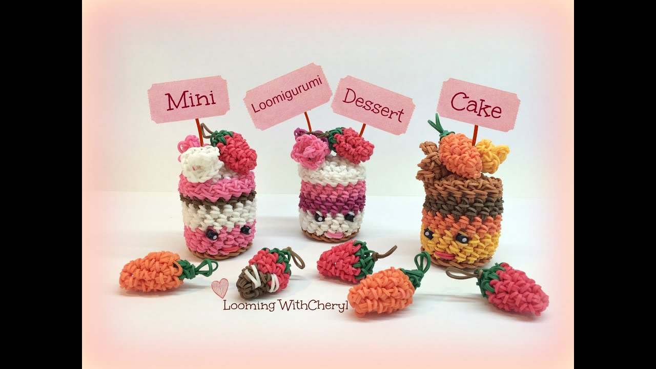 Rainbow Loom Mini Dessert Cake Strawberry / Carrot - Loomigurumi ...