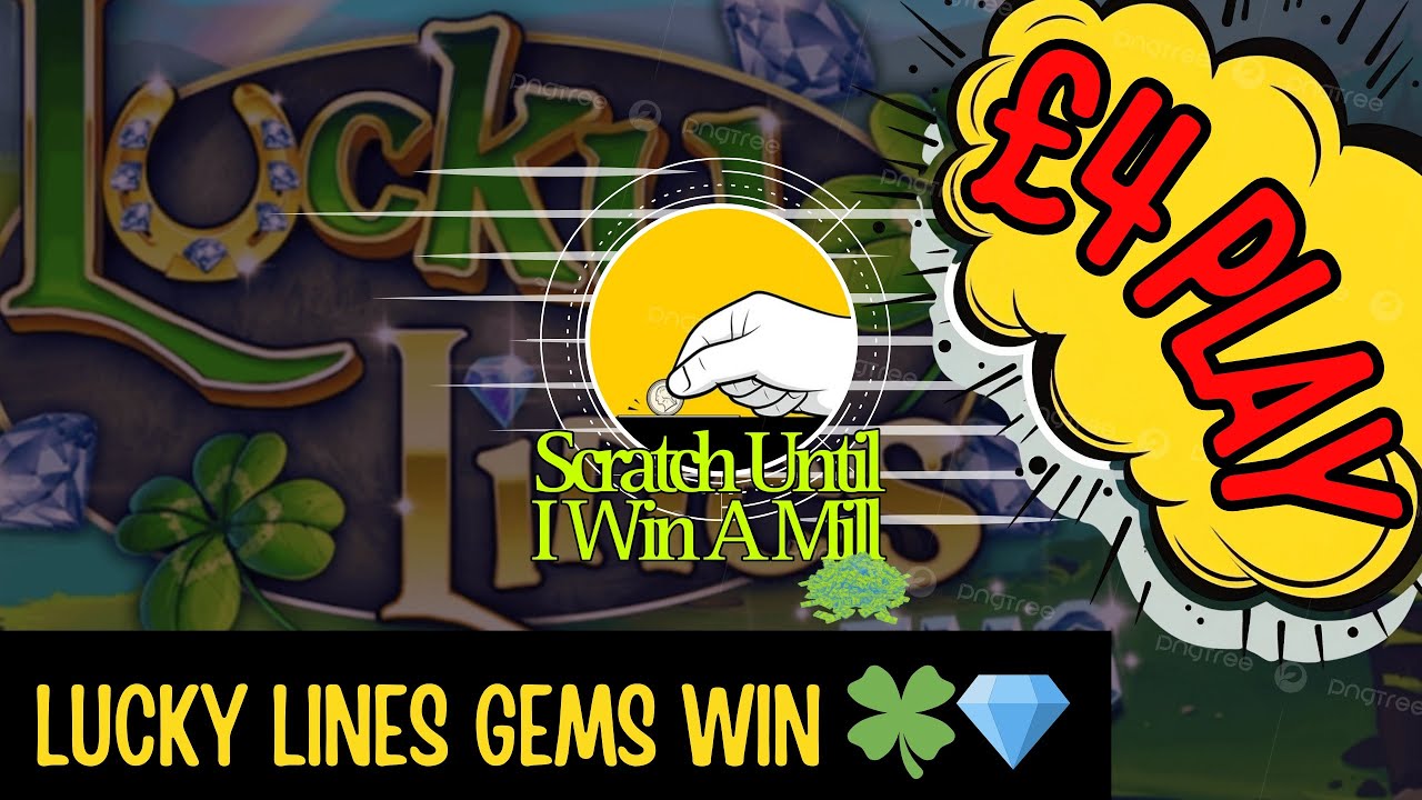 LUCKY LINES GEMS 🍀💎 - £4 PLAY 🚀 LOTTERY ONLINE SCRATCHCARD GAME ...