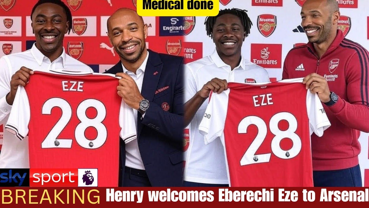 EBERECHI EZE UNVEILED BY THIERRY HENRY AFTER COMPLETING ARSENAL MEDICAL IN SHOCKING MOVE - YouTube