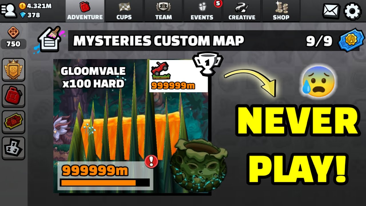 😰 WATCH BEFORE YOU PLAY THIS MAP in HILL CLIMB RACING 2 - YouTube