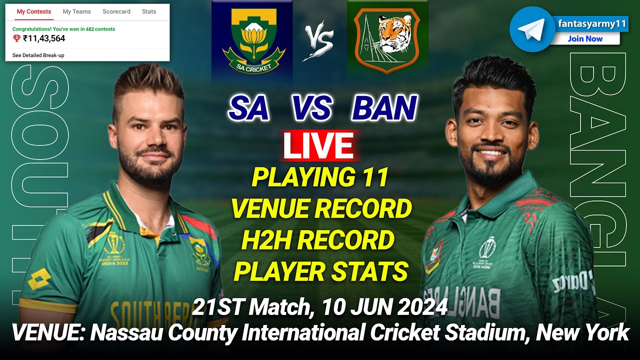 🔴LIVE SA vs BAN Prediction | SA vs BAN | South Africa vs Bangladesh 21 T20 World Cup - YouTube