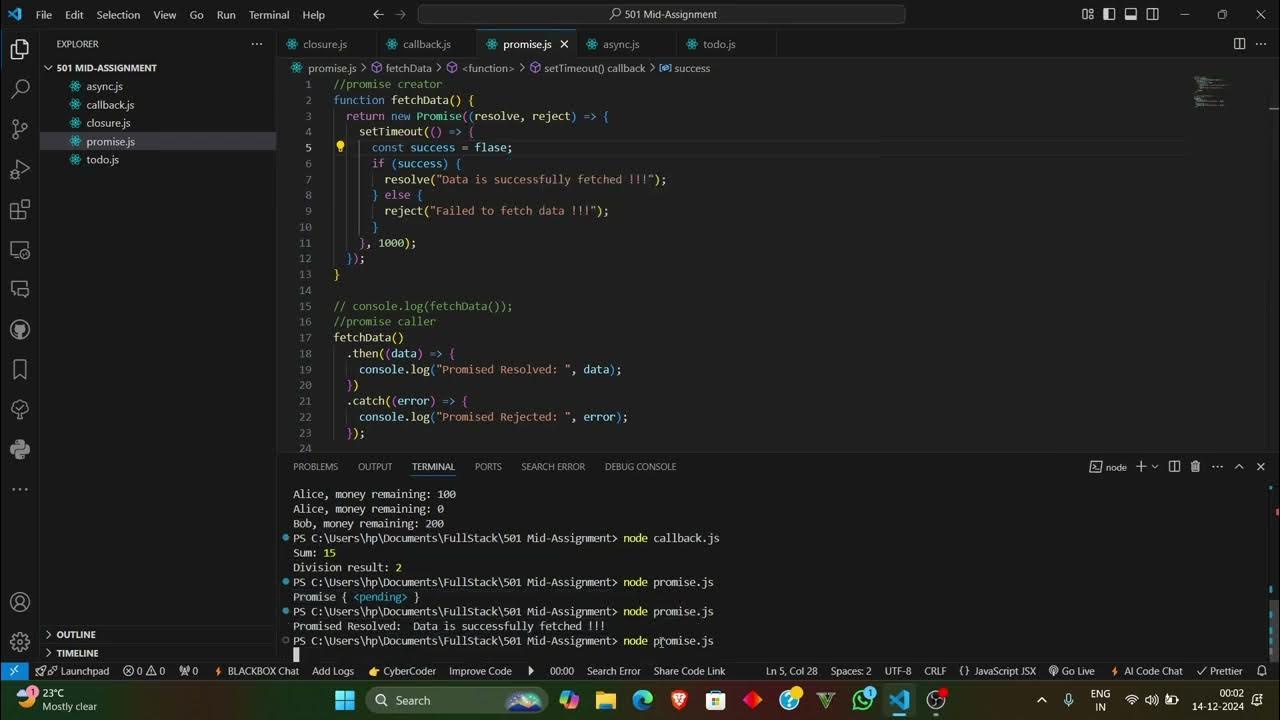 Explaining what are Closures, Callbacks, Promise, Async/Await & a todo using Closures in ...
