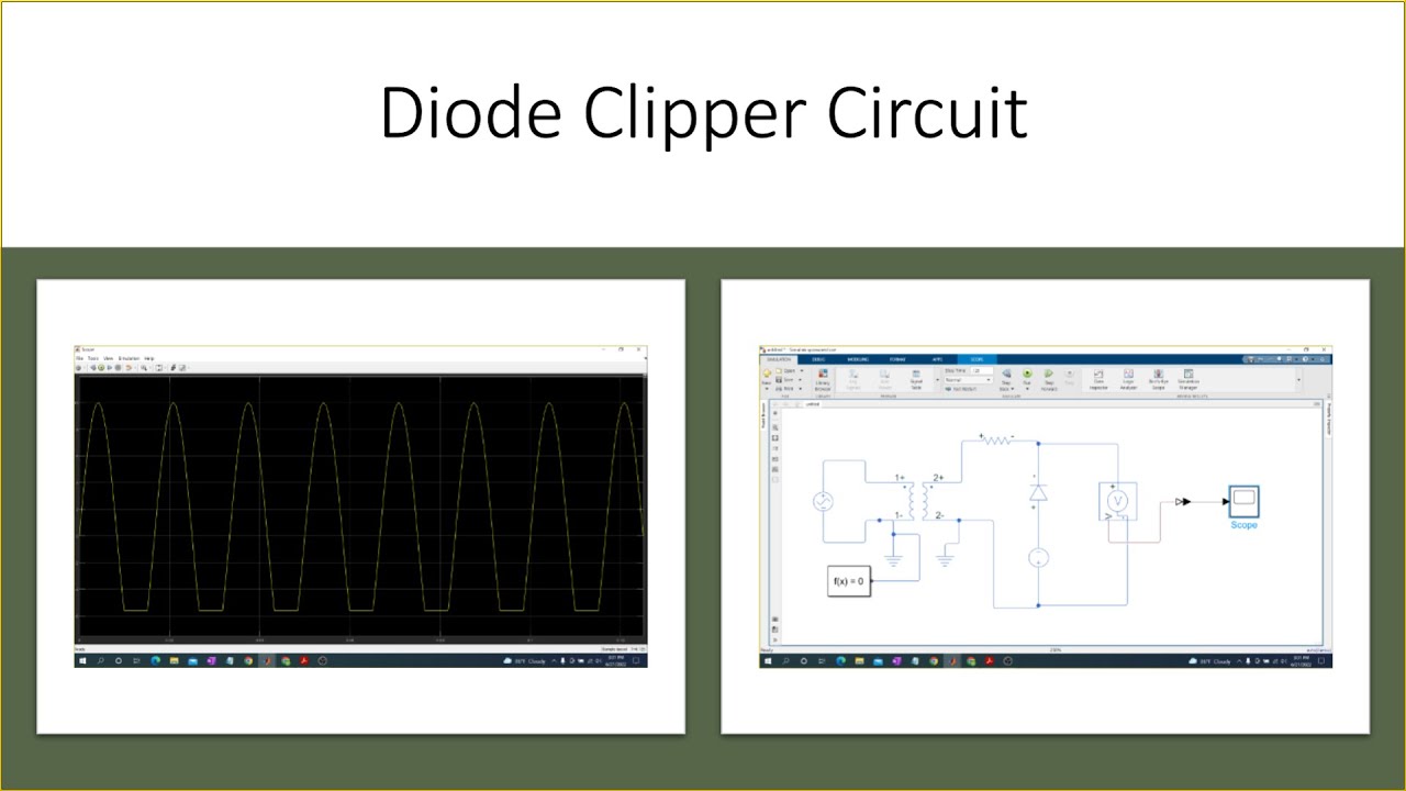 Matlab Simulink In Diode Clipping Circuit Simulation Youtube
