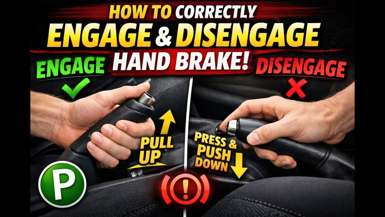 How to correctly engage & disengage hand brake. - YouTube