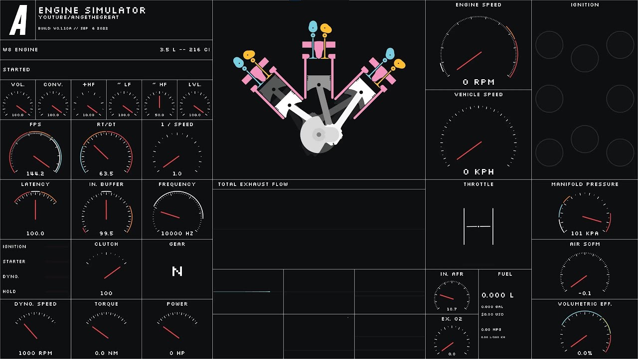 3.5l W8 engine - Engine simulator - YouTube