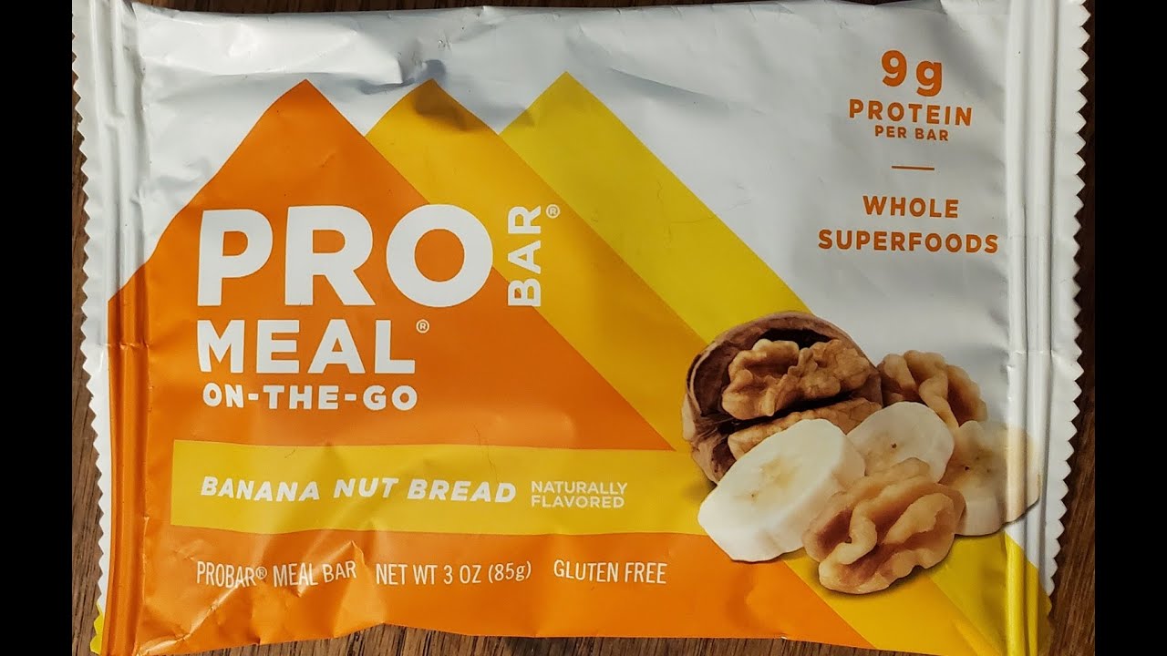 Pro Bar Meal On-the-Go Banana Nut Bread ProBar Meal Bar Review - YouTube