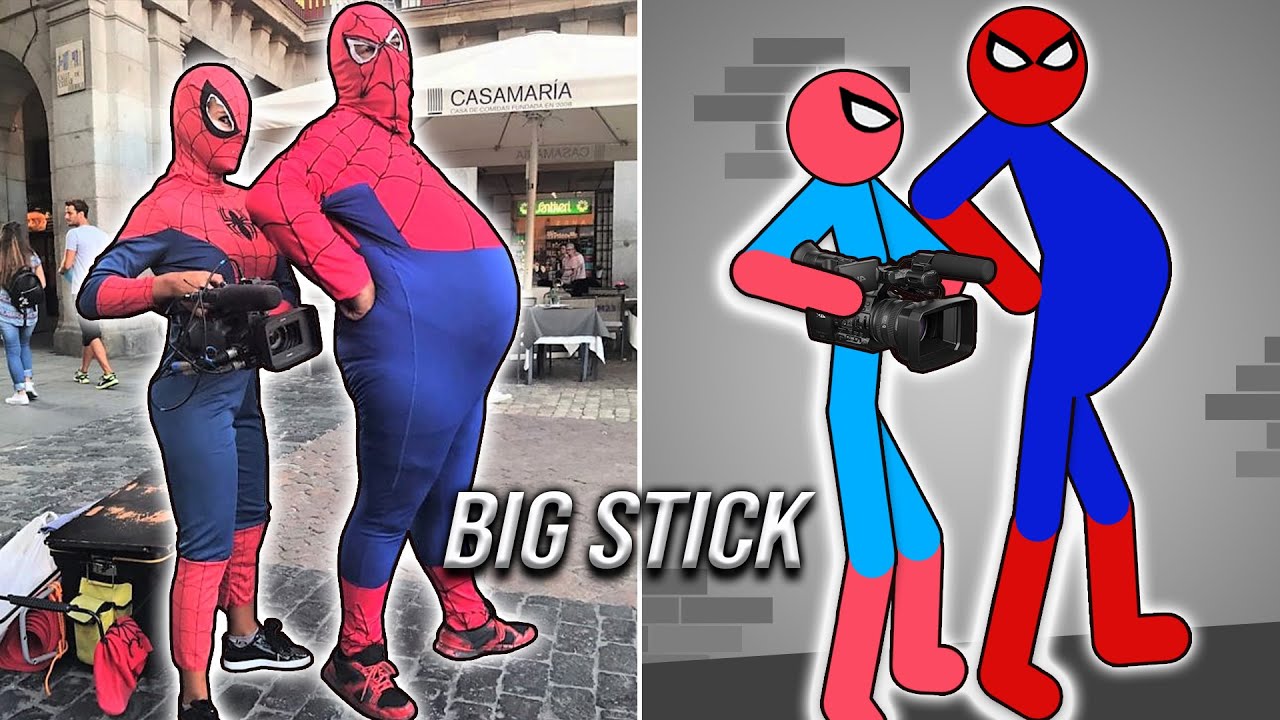 Fake Spiderman vs Spider Stickman | Stickman Dismounting funny moments ...