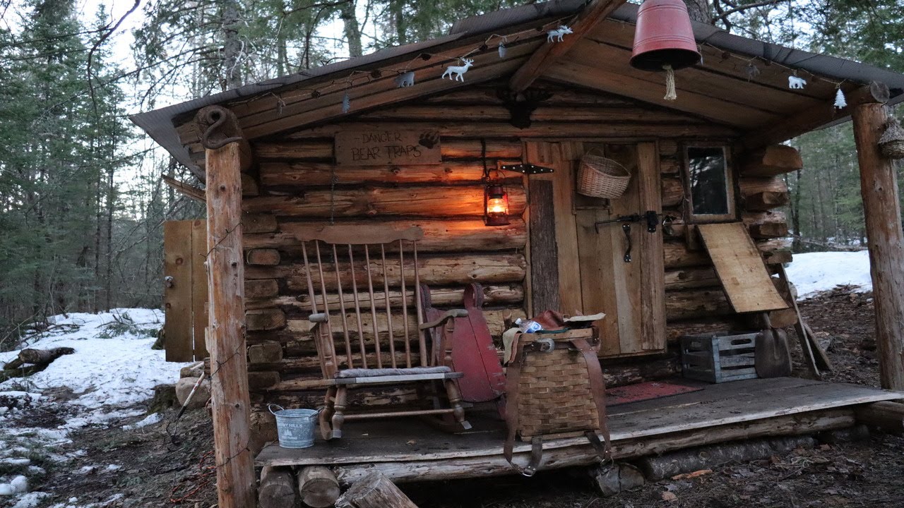Primitive Log Cabin. Damming A Creek To Make A Pond. - YouTube