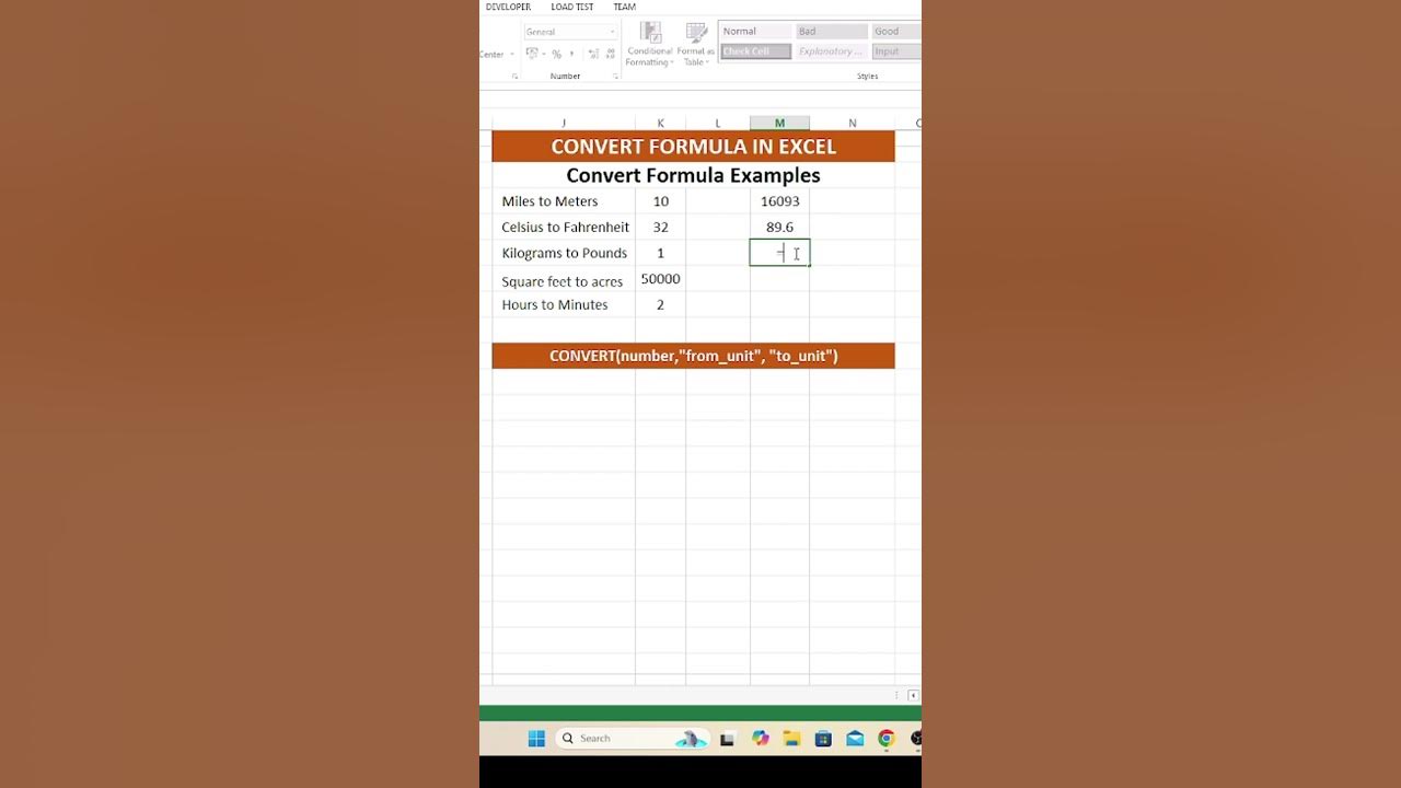 Excel Convert Function In Excel Excelformula Exceltips Excelfunction Exceltricks Shorts