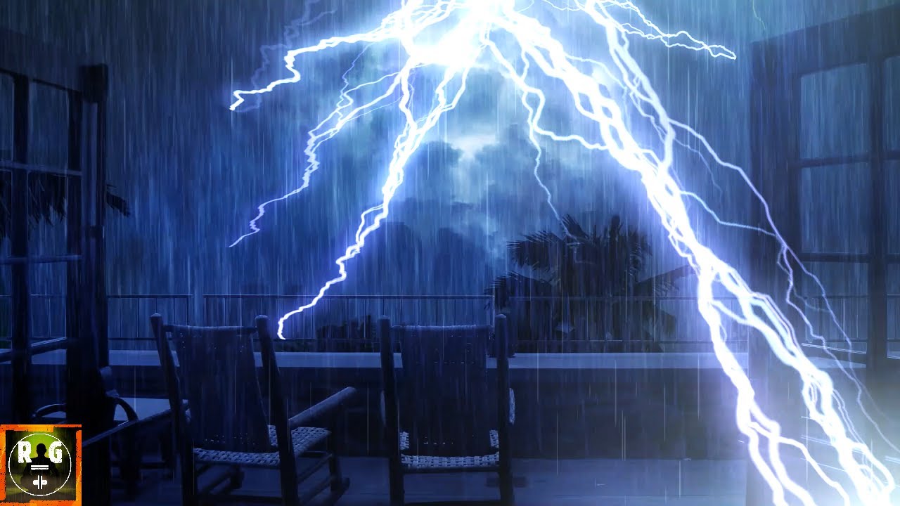 Heavy Thunderstorm at Night with Torrential Downpour, Loud Thunder and ...