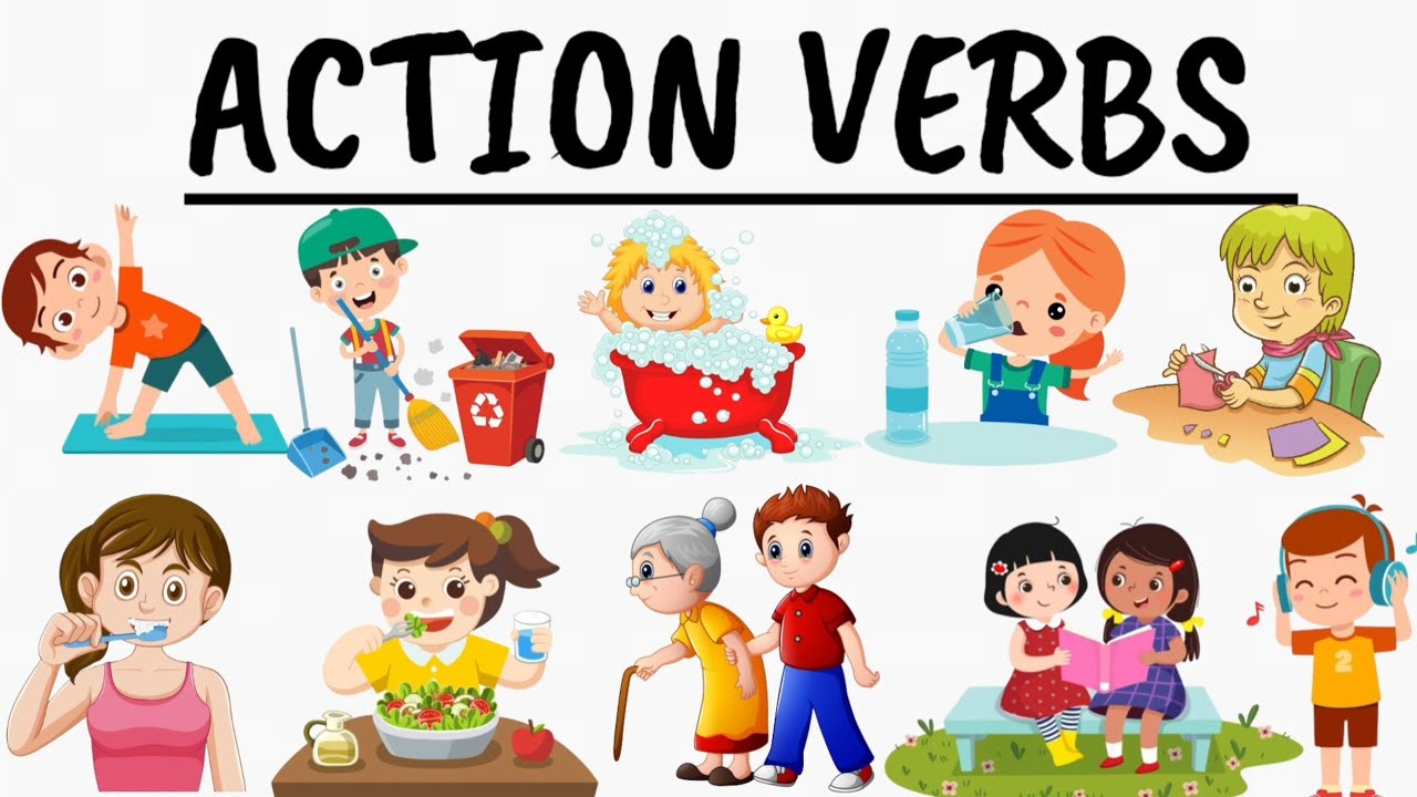 Action Verbs | Action Words for Kids | learn action verbs with pictures ...
