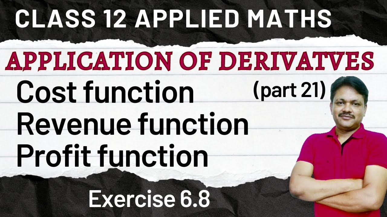 Ex 6.8 | cost function | average cost | Application of Derivative | class 12 Applied maths ...