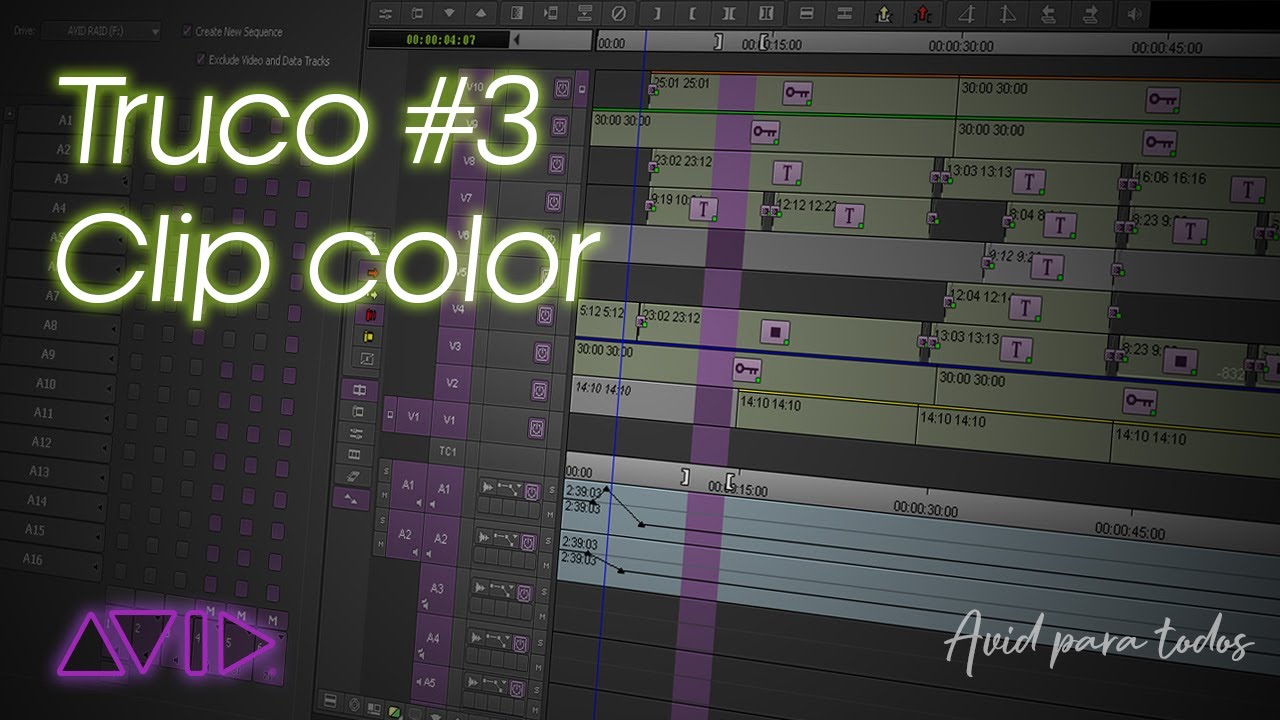 Cómo poner colores en Avid Media Composer - Clip color - YouTube