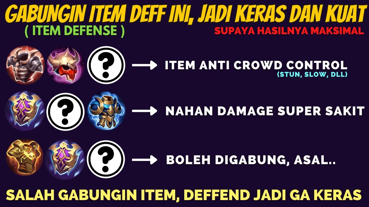 GABUNGIN ITEM DEFENSE UNTUK COUNTER HERO SERTA JADI KERAS DAN KEBAL ...