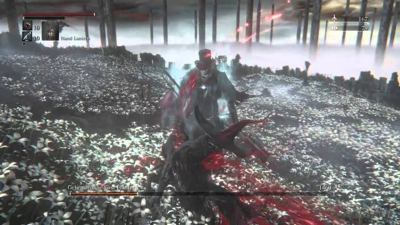 Bloodborne - Gherman, The First Hunter boss fight + Moon Presence intro ...