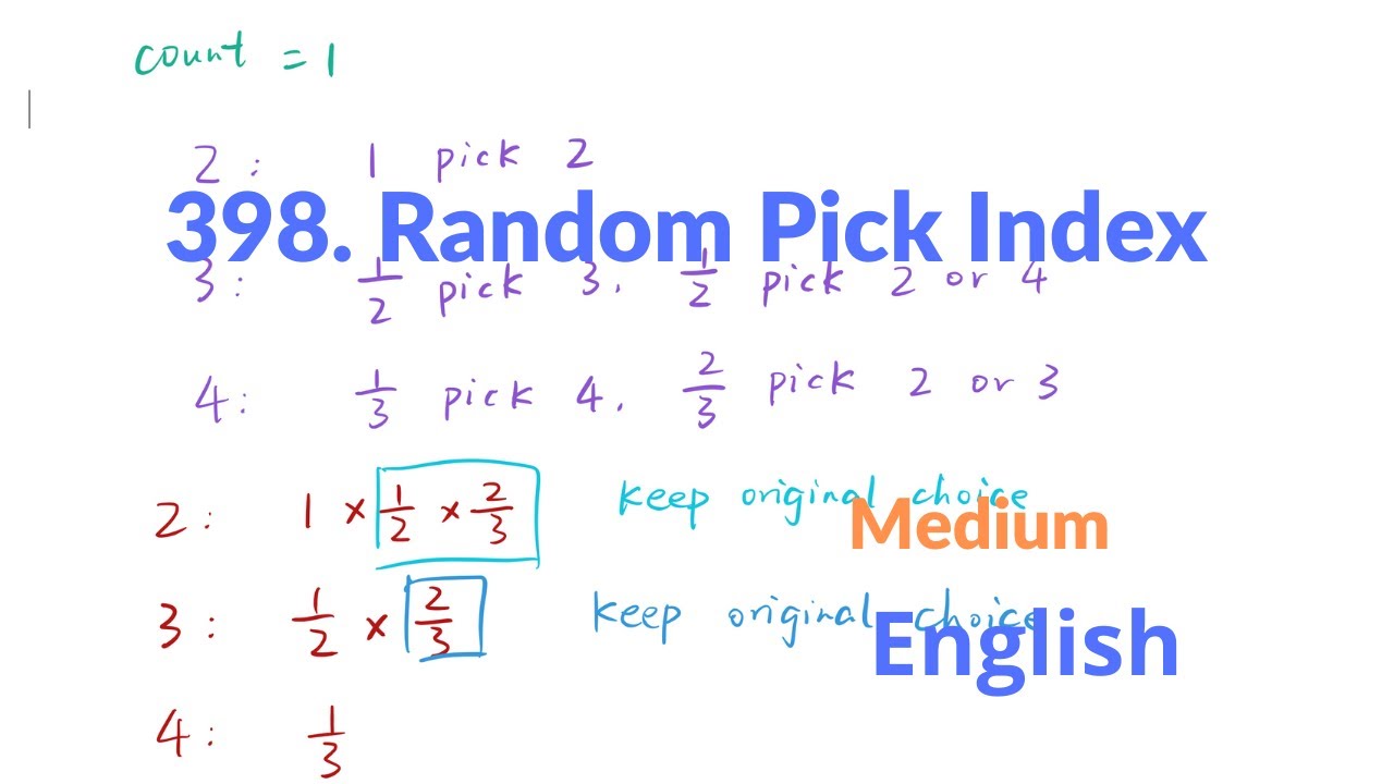 Leetcode 398 Random Pick Index Explanation And Solution Youtube 4061