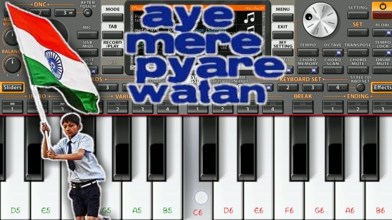 Aye Mere Pyare Watan | Mobile Instrumental Cover + Easy Piano Tutorial ...