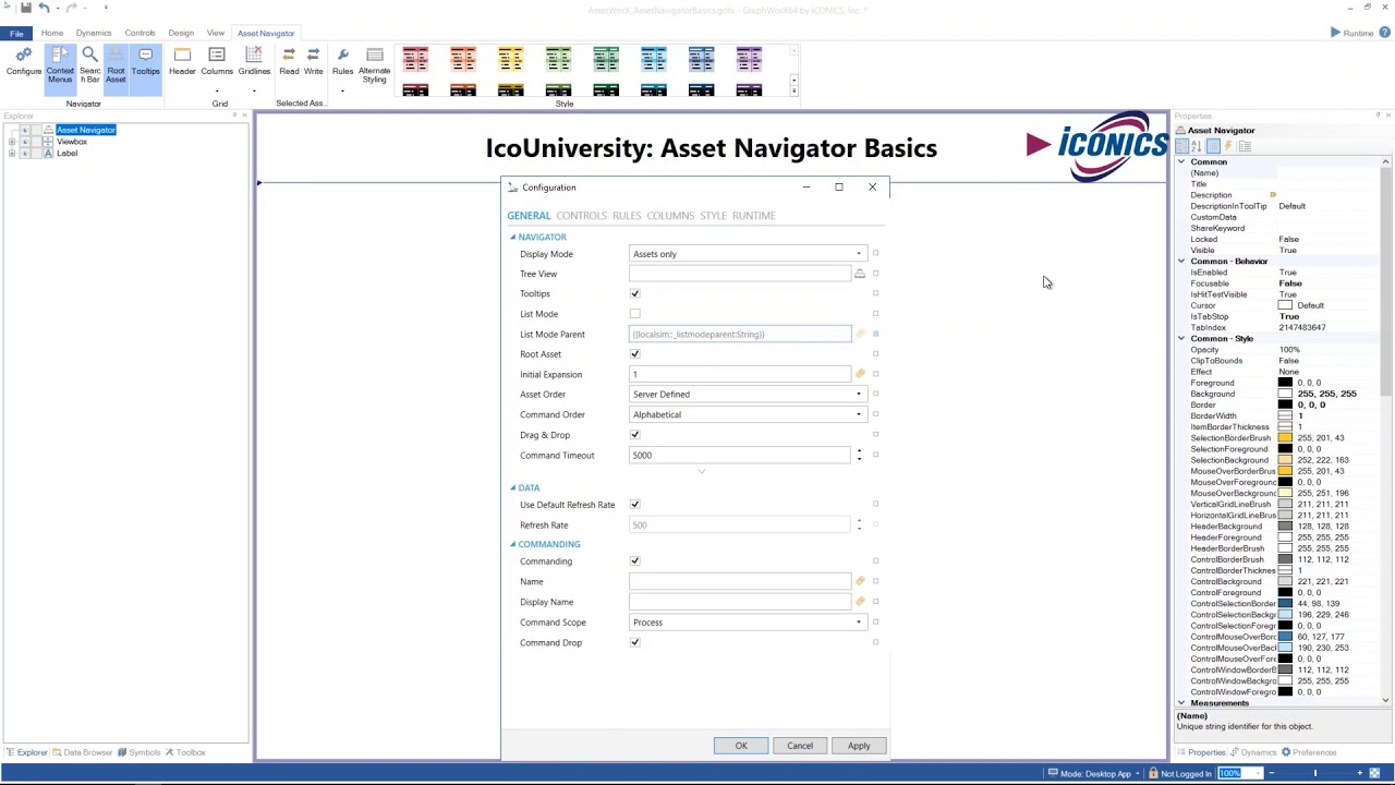 Iconics GraphWorx Asset Navigator 1 Asset Navigator Basics - YouTube