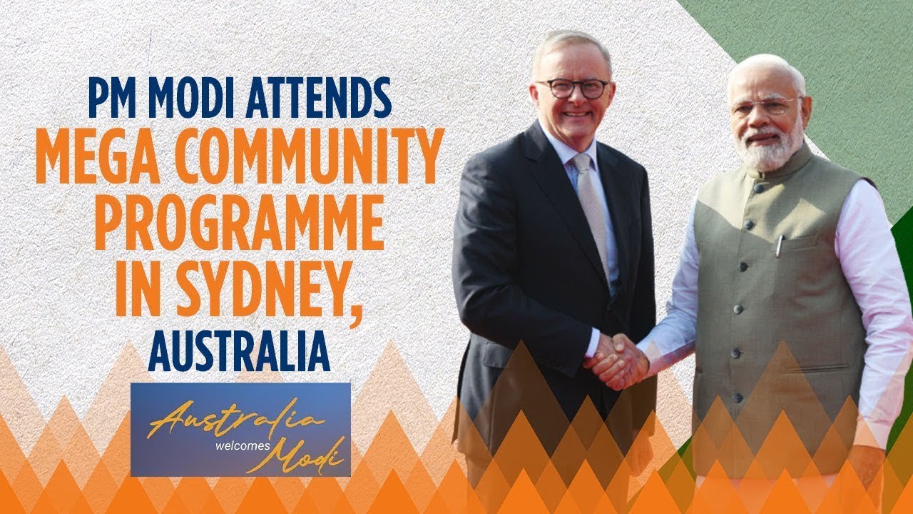 PM Modi attends Mega community programme in Sydney, Australia - YouTube
