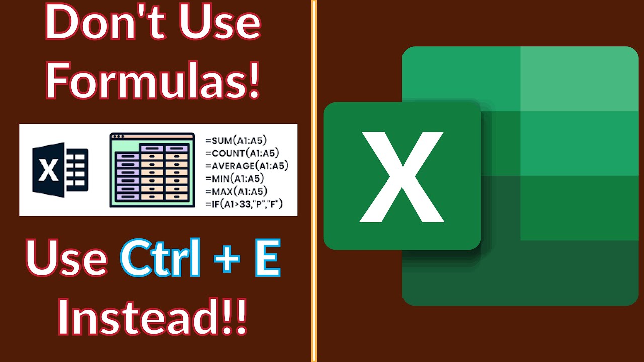 Dont Use Formulas Use Ctrl E Instead Excel Tutorial Youtube