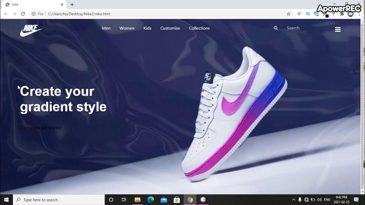 How To Make Nike Header Only Html, Css - YouTube