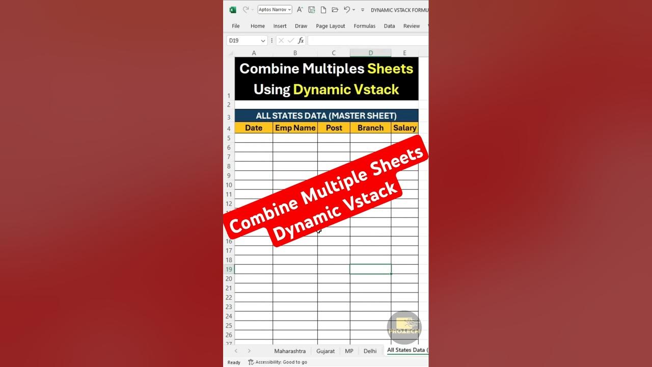 Vstack Formula in Excel !! Vstack Formula !! Dynamic Vstack !! Combine Multiple Sheets in one ...