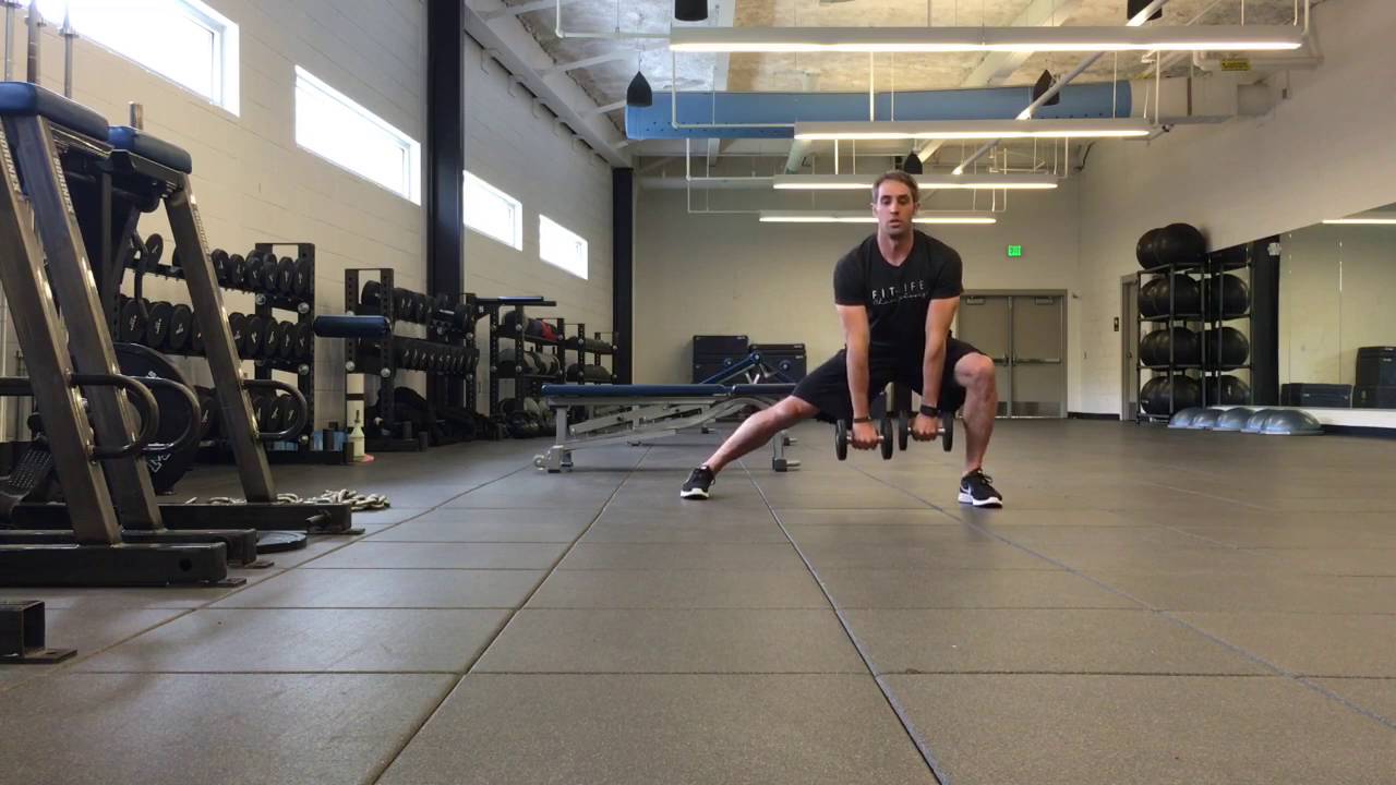 Side Lunge with Dumbbell Upright Row - YouTube