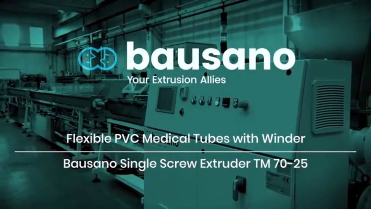 Bausano High-Speed Extrusion Lines for PVC Medical Tubes - YouTube