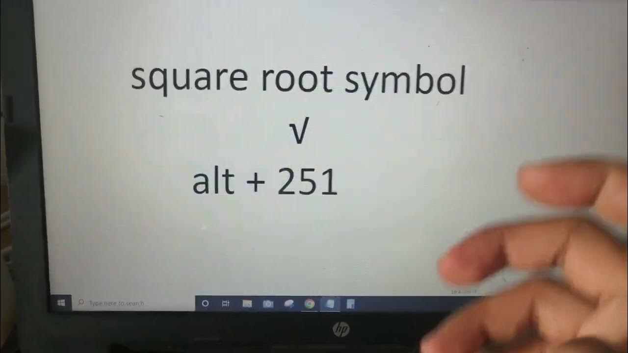 how to type square root symbol in laptop !! laptop me square root ...