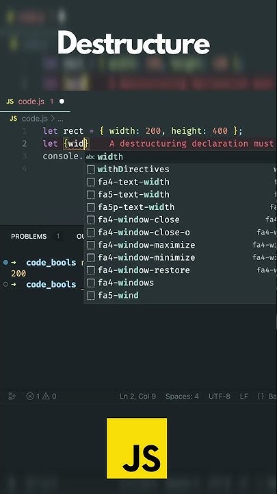 Destructure An Object Javascript Javascript Shorts Destructure Object Youtube 0260