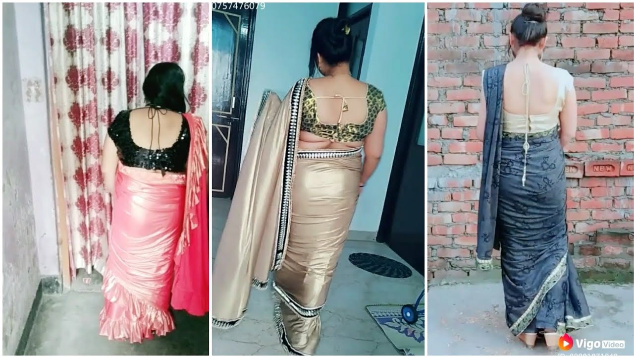 Hot aunty share back side backless blouse - YouTube