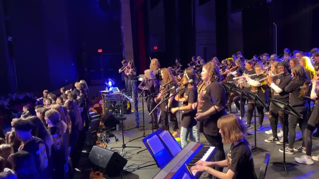 Video: AHS band, orchestra, and choir perform with Mark Wood - YouTube