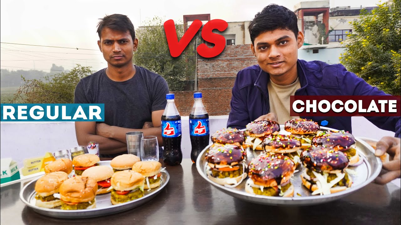 Chocolate Vs Real Burger Eating Challenge | Chocolate Vs Real Food ...