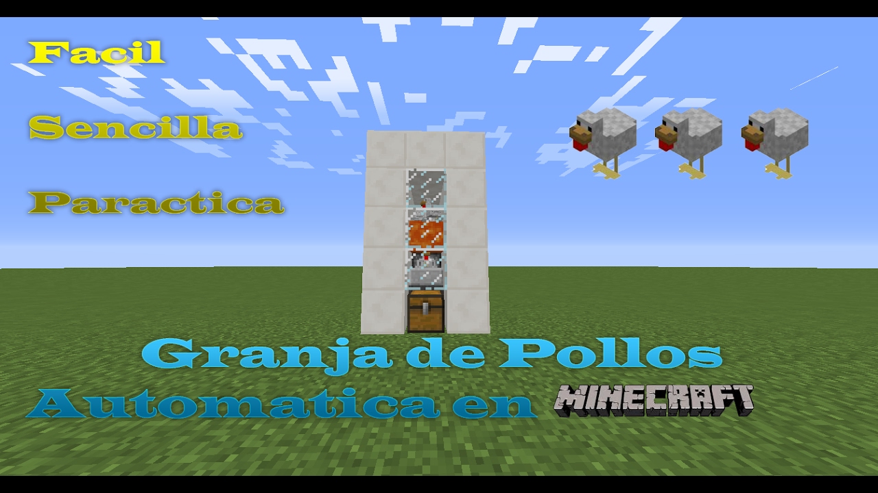 Granja de Pollos en Minecraft 1.8 | Granja de Pollos Fácil/Sencilla ...
