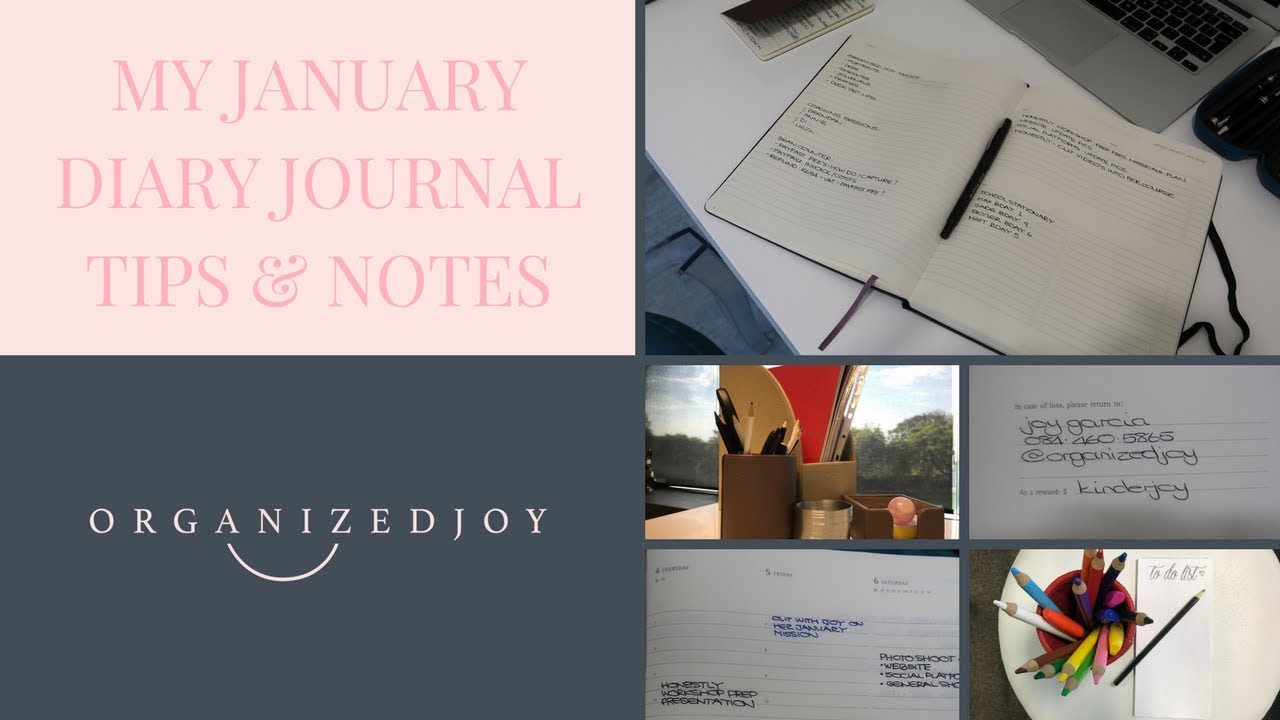 MY JANUARY DIARY JOURNAL TIPS & NOTES | Organized Joy - YouTube