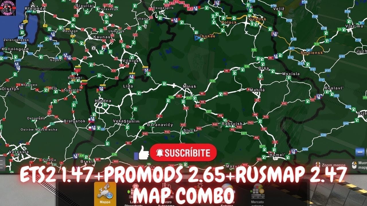 EURO TRUCK SIMULATOR 2 1.47 RUSMAP COMBO - YouTube